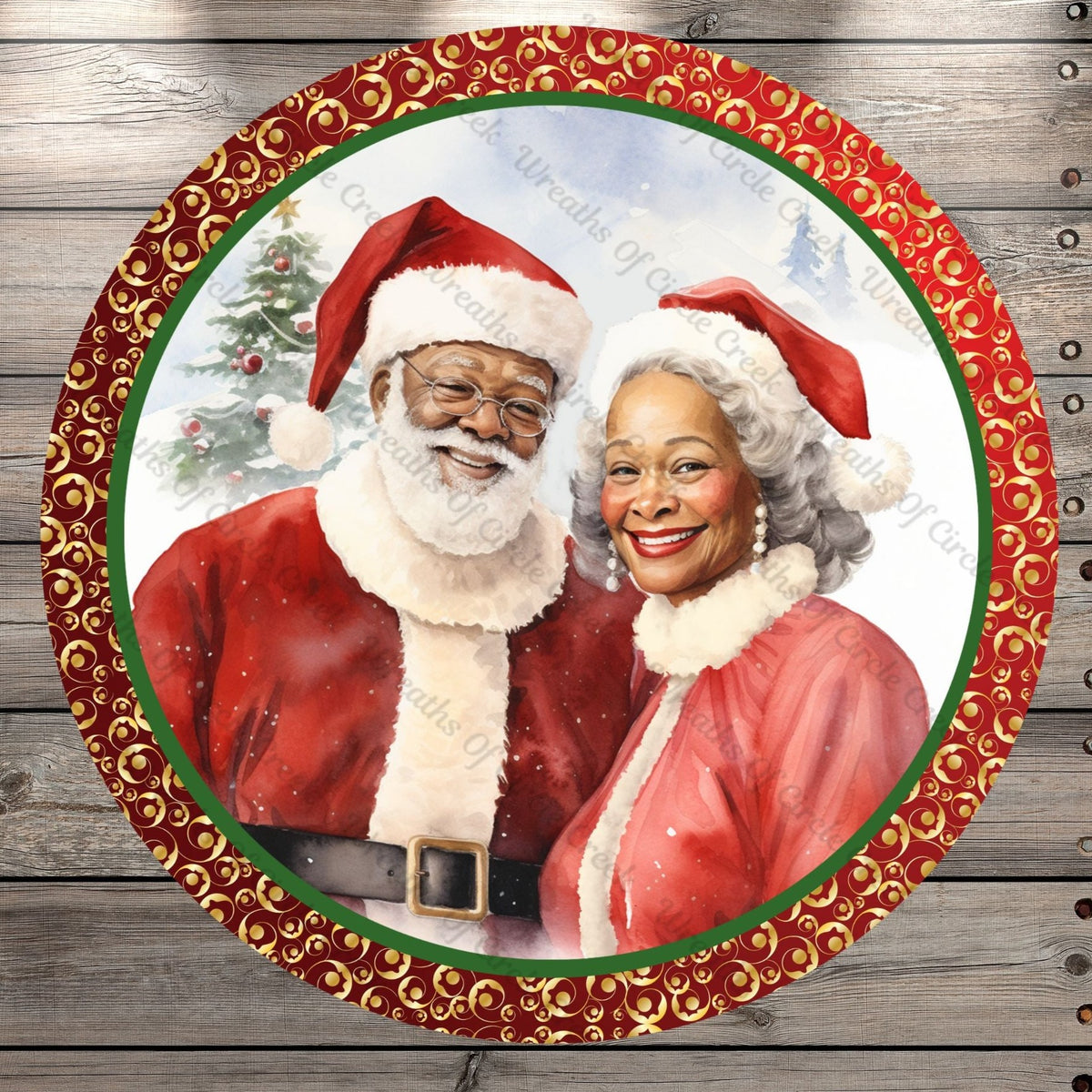 African American, Santa Clause and Mrs. Clause, Merry Christmas, Red ...