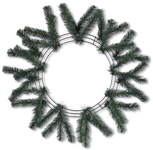 Green, Evergreen, Work Wreath Form, Elevated, 15" Wire Frame, 18 Thick ...
